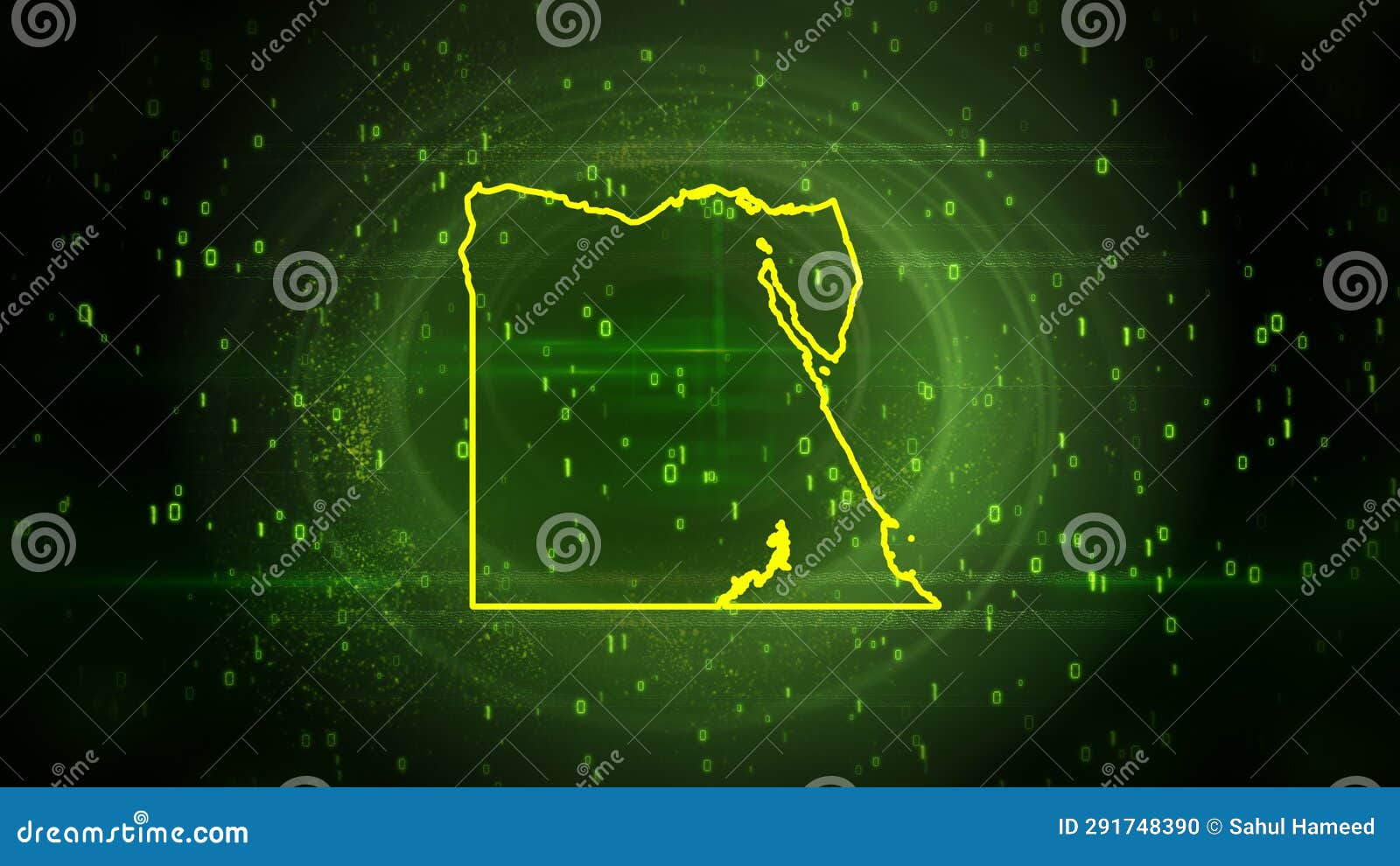 Egypt Map on Digital Background Stock Illustration - Illustration of ...