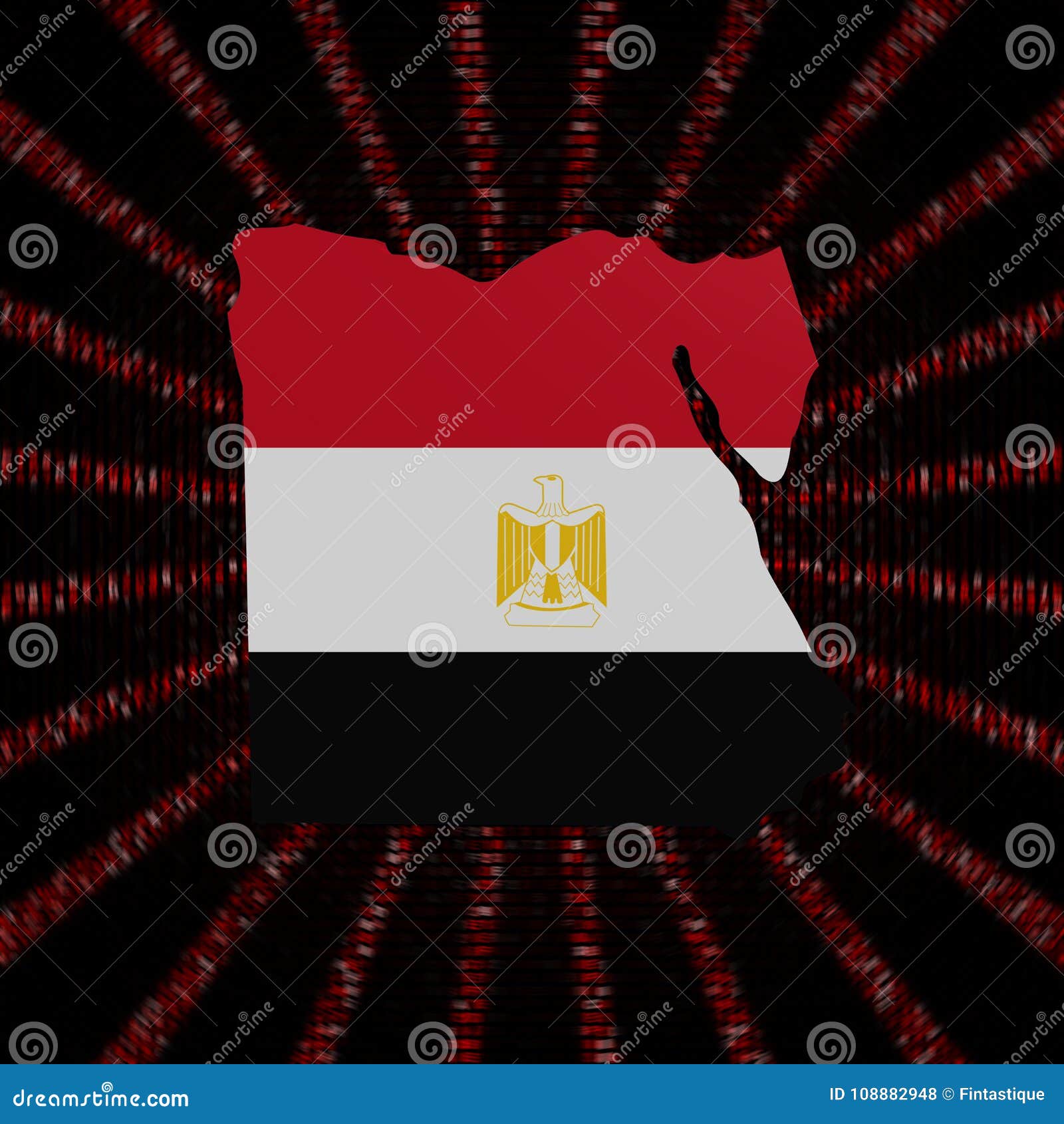 Egypt Map Flag on Red Hex Code Burst Illustration Stock Illustration ...