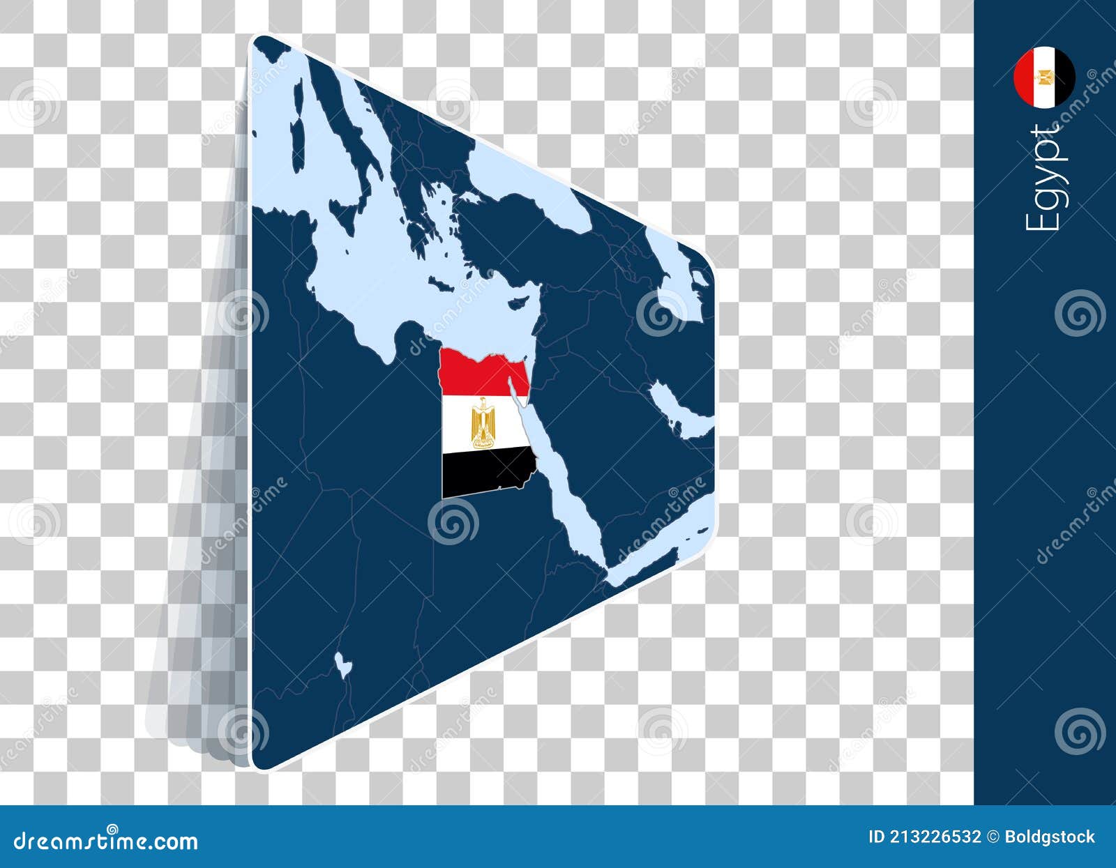 Egypt Map and Flag on Transparent Background Stock Vector ...
