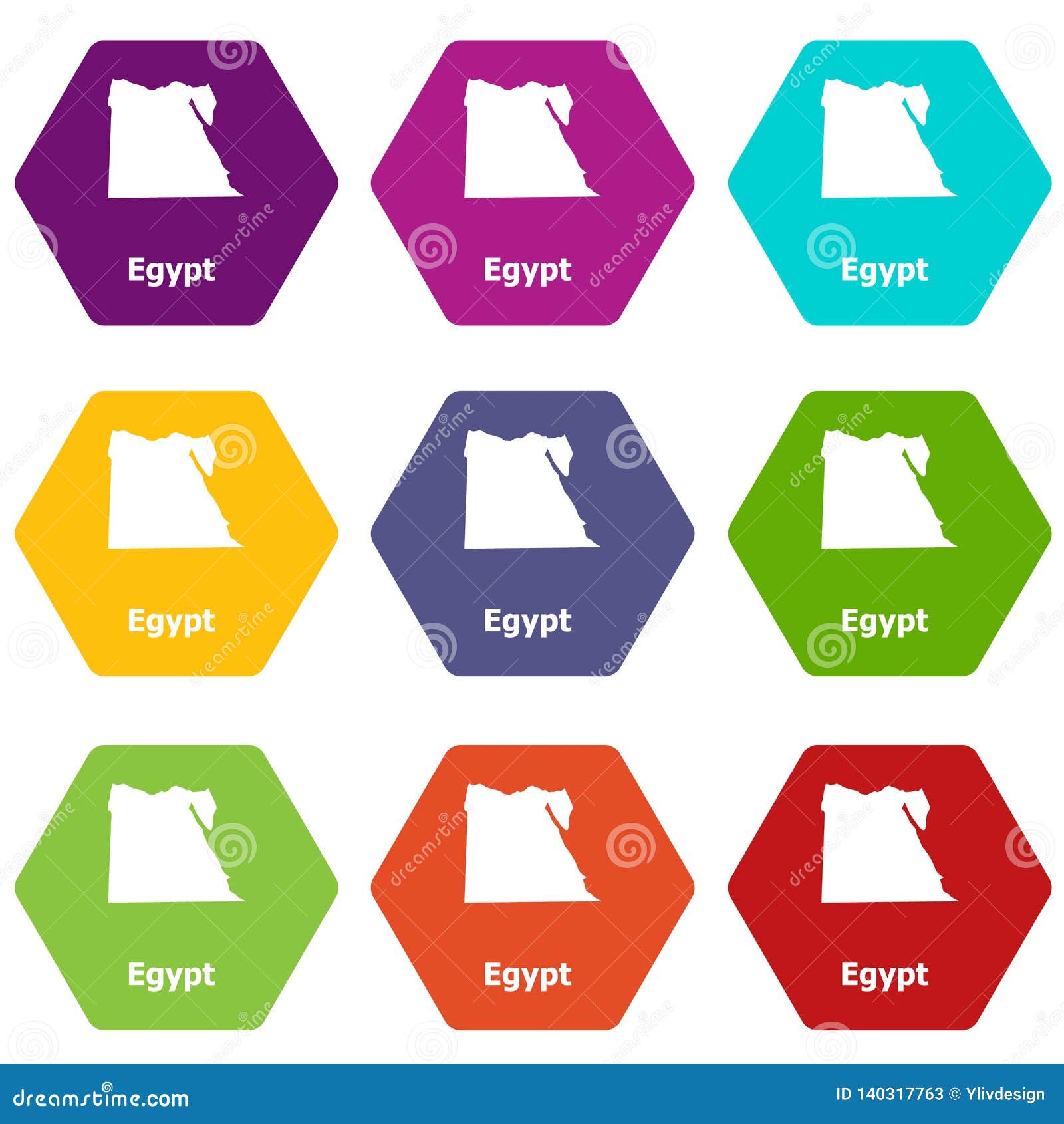 Egypt Map Icons Set 9 Vector Stock Vector - Illustration of nation ...