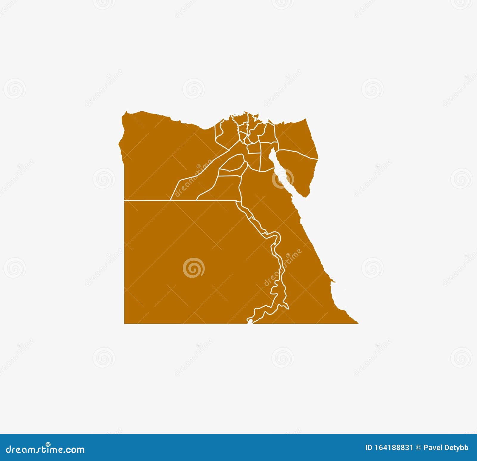 Egypt Map, States Border Map. Vector Illustration Stock Illustration ...