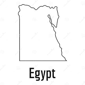 Egypt Map Thin Line Vector Simple Stock Vector - Illustration of line ...
