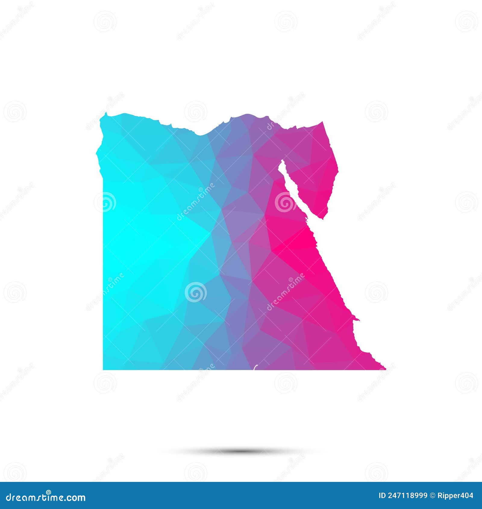Egypt Map Triangle Low Poly Geometric Polygonal Abstract Style. Stock ...