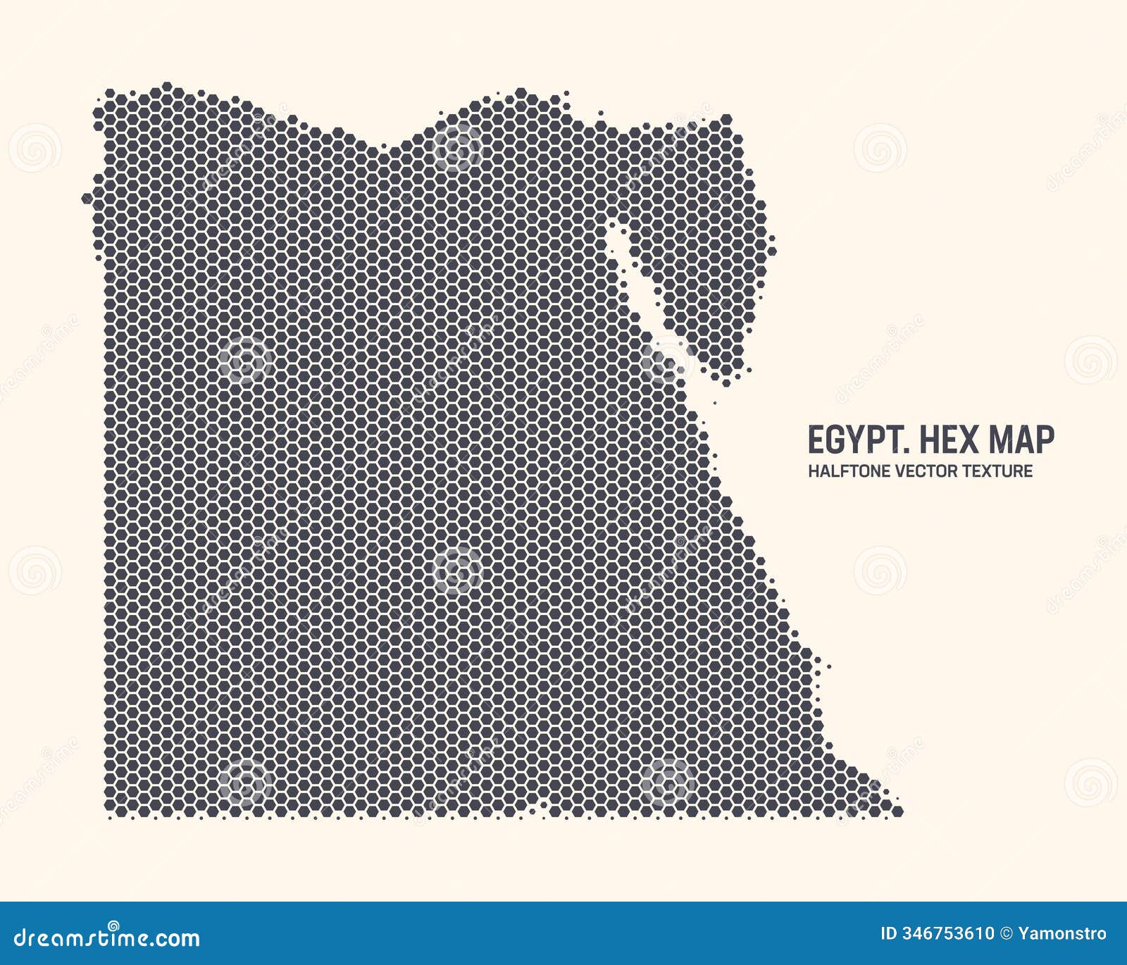 Egypt Map Vector Hexagonal Half Tone Pattern Isolated on Light ...