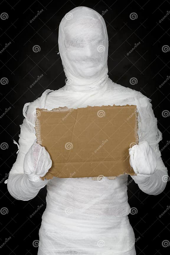 Egypt Mummy and Cardboard Tablet Stock Image - Image of hands ...