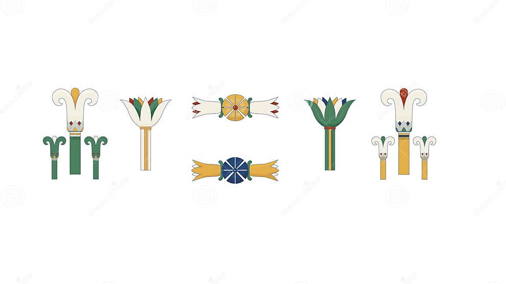 Egypt Ornamental Elements Set. Ornamental Elements of Ancient Egypt ...