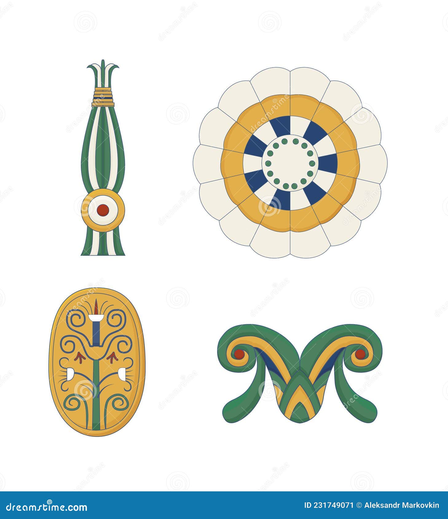 Egypt Ornamental Elements Set. Ornamental Elements of Ancient Egypt ...