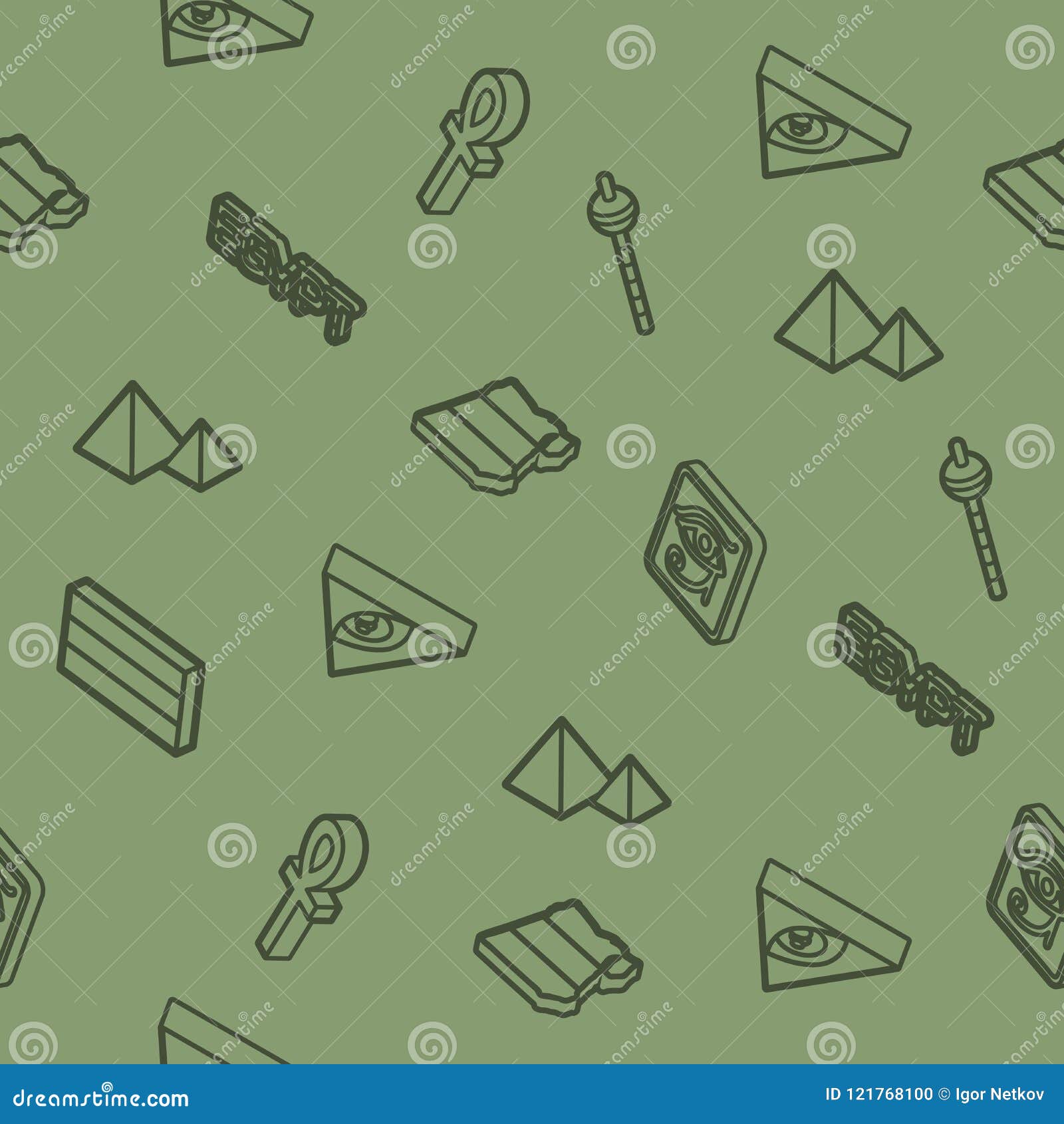 Egypt Outline Isometric Pattern Stock Vector - Illustration of africa ...