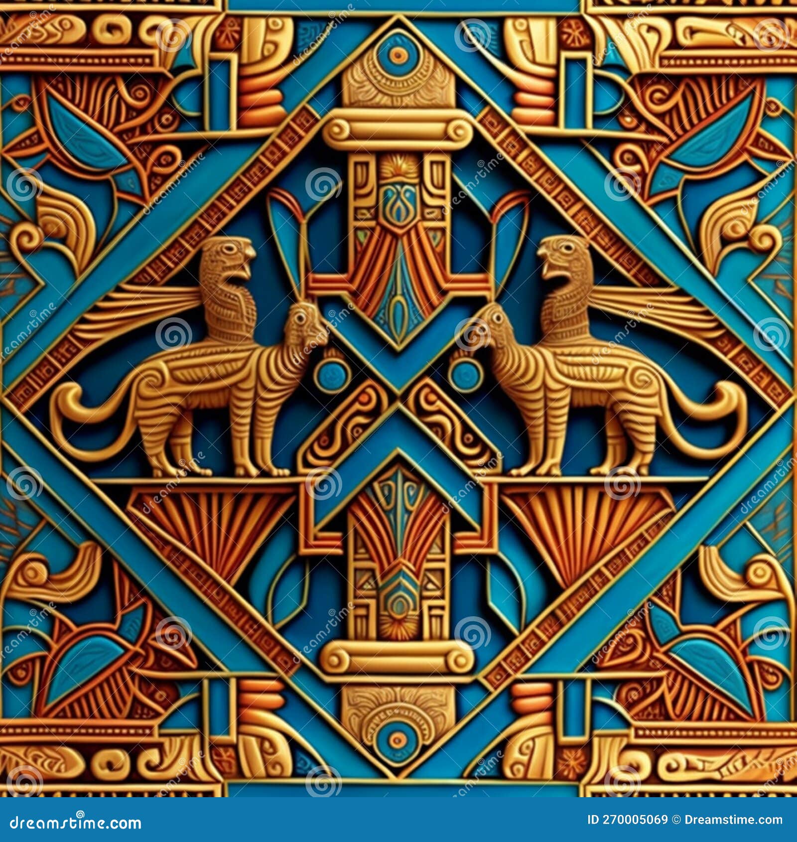 Egypt theme patterns stock illustration. Illustration of mosaics ...