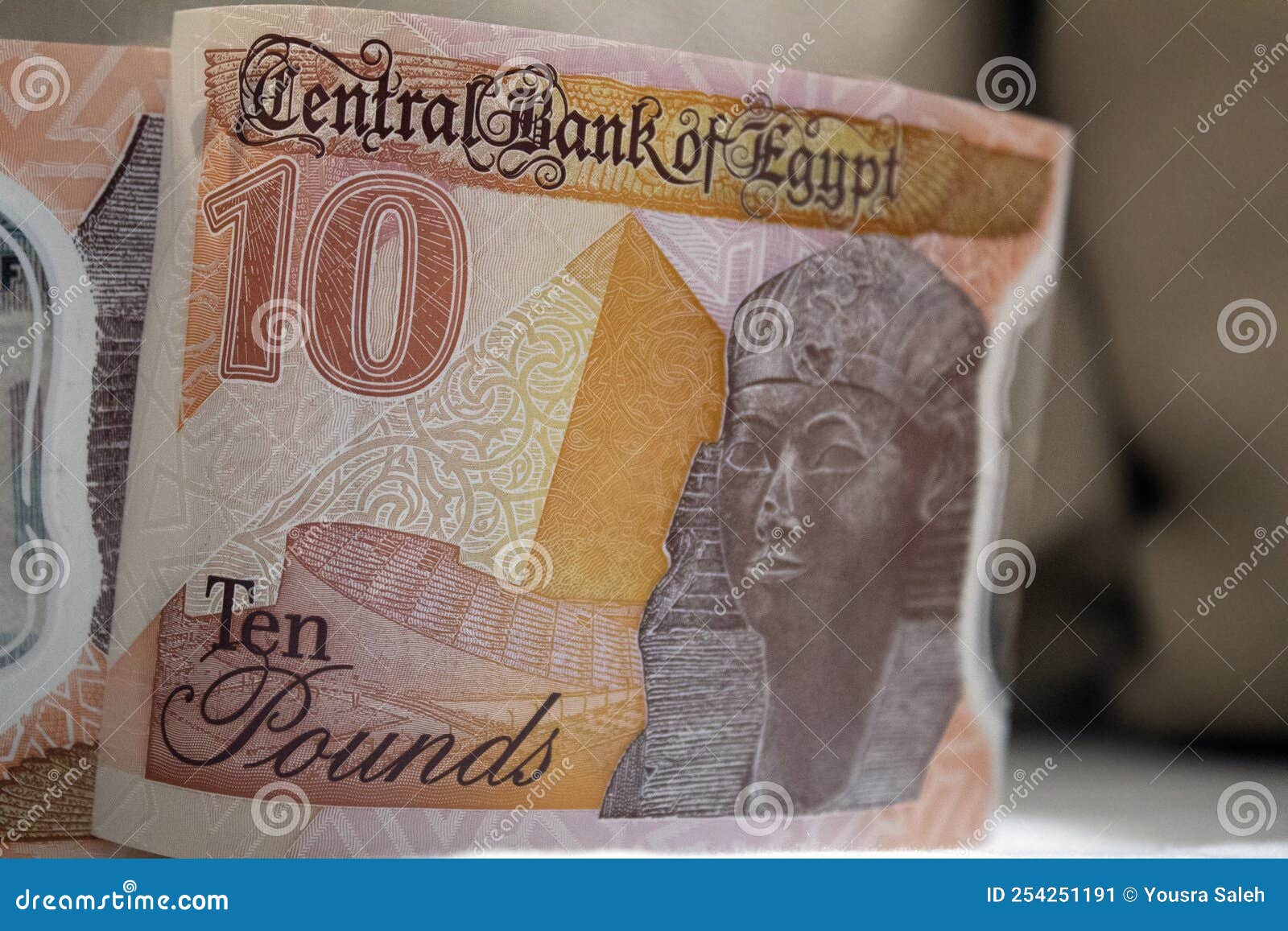 Egypt polymer banknote stock image. Image of label, egypt - 254251191