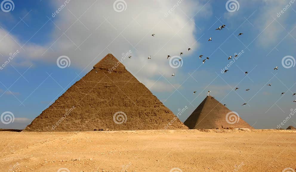 Egypt pyramids and birds stock image. Image of khufu - 11358909