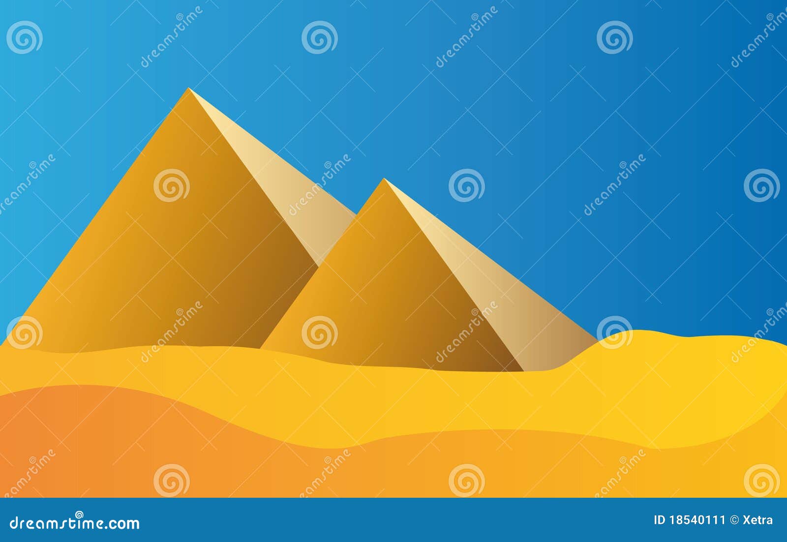 Egypt Pyramids and Blue Sky Stock Vector - Illustration of background ...