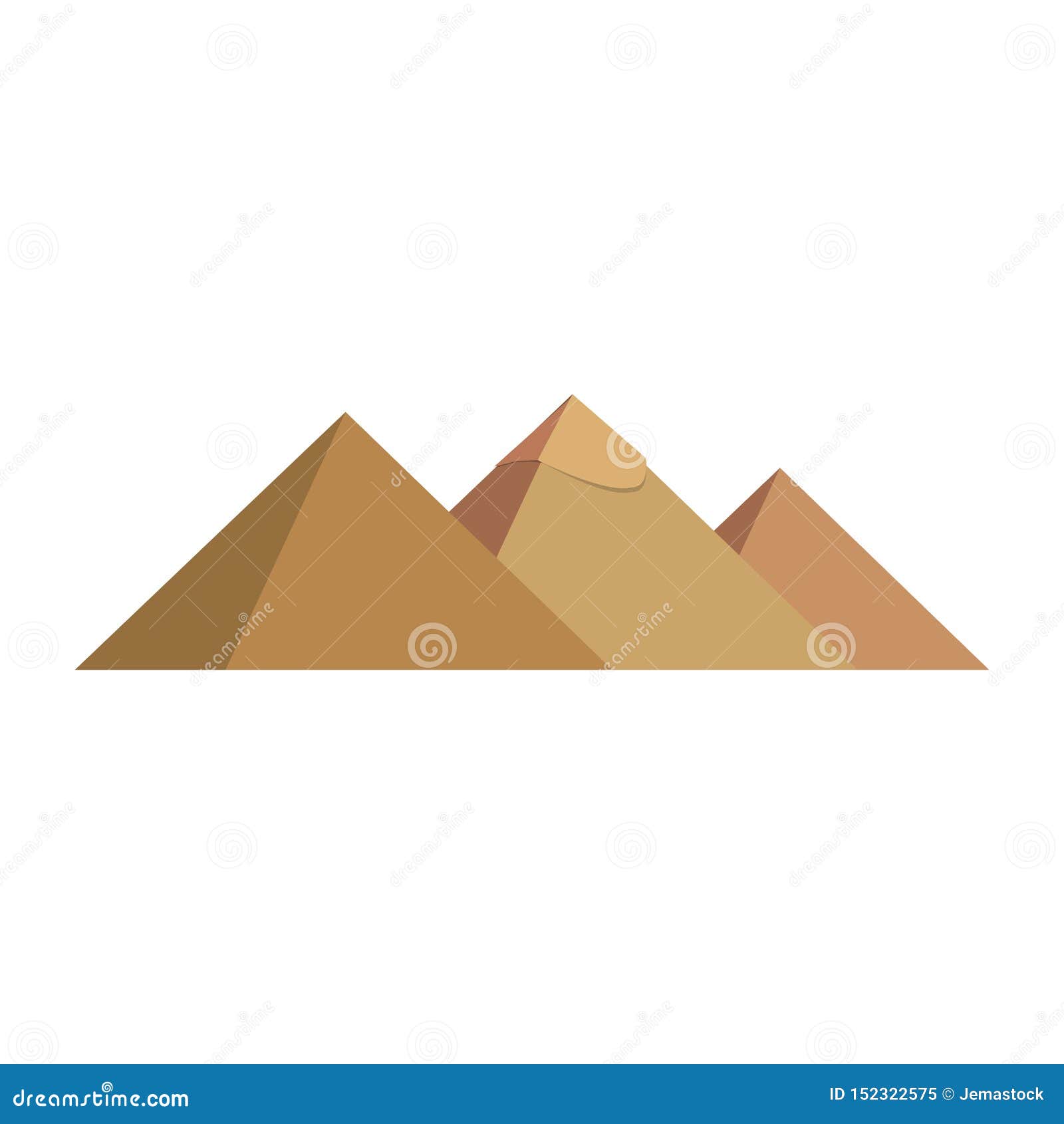 Egypt Pyramids Monuments Isolated Vector Illustration Stock Vector ...