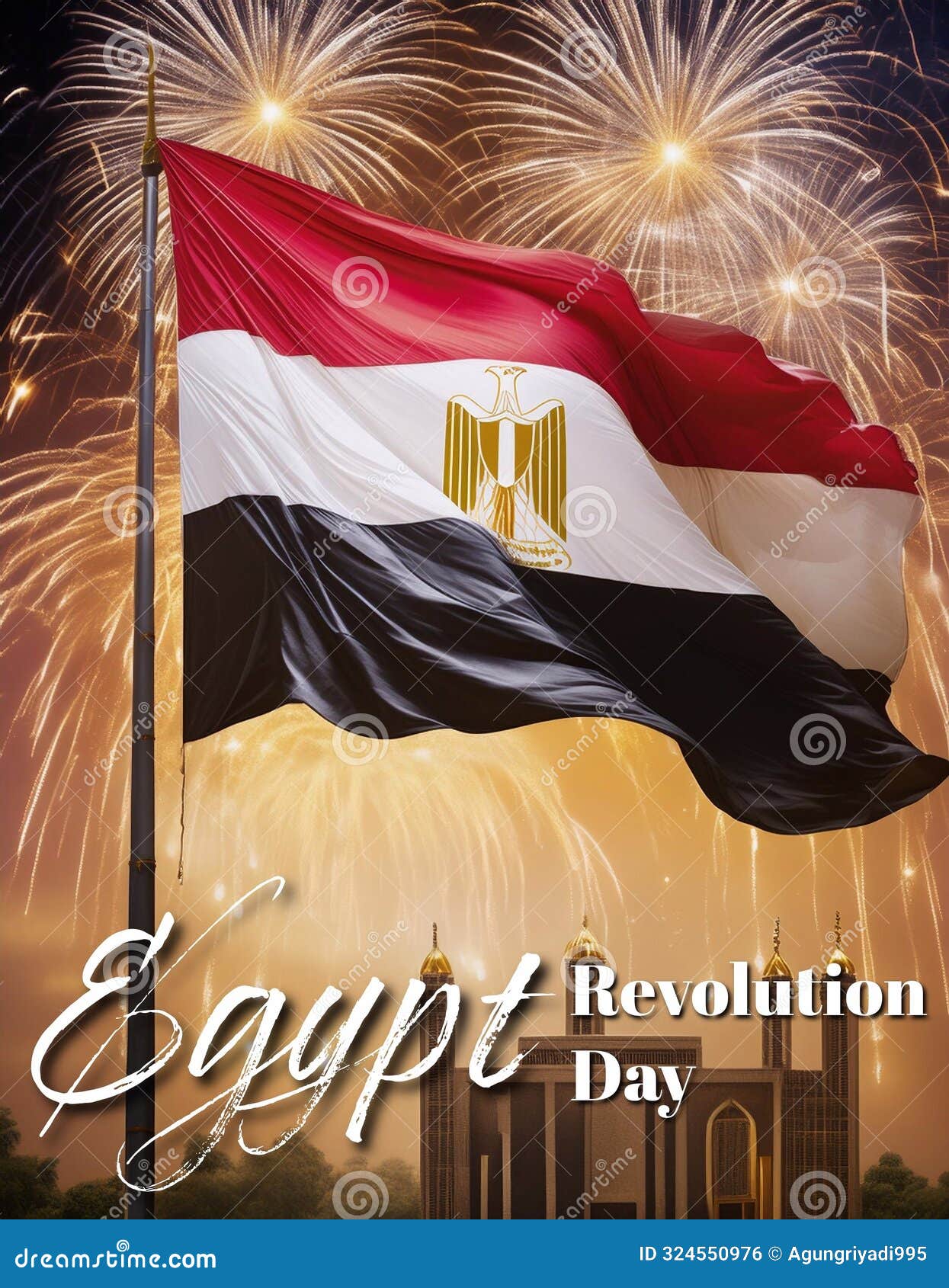 Egypt Revolution Day Poster Design Stock Illustration - Illustration of ...