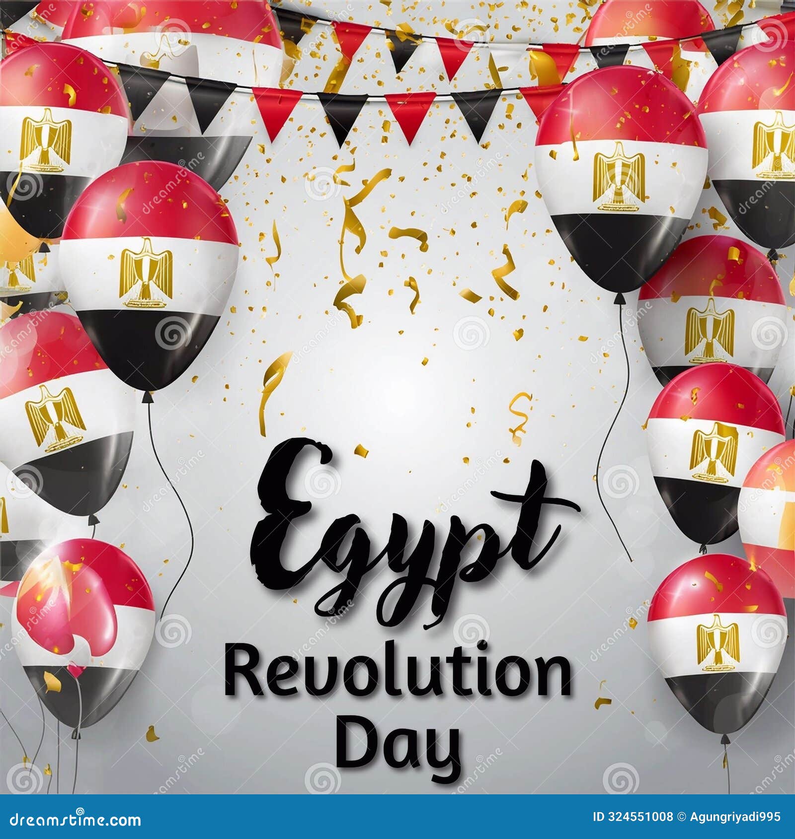 Egypt Revolution Day Poster Design Stock Illustration - Illustration of ...
