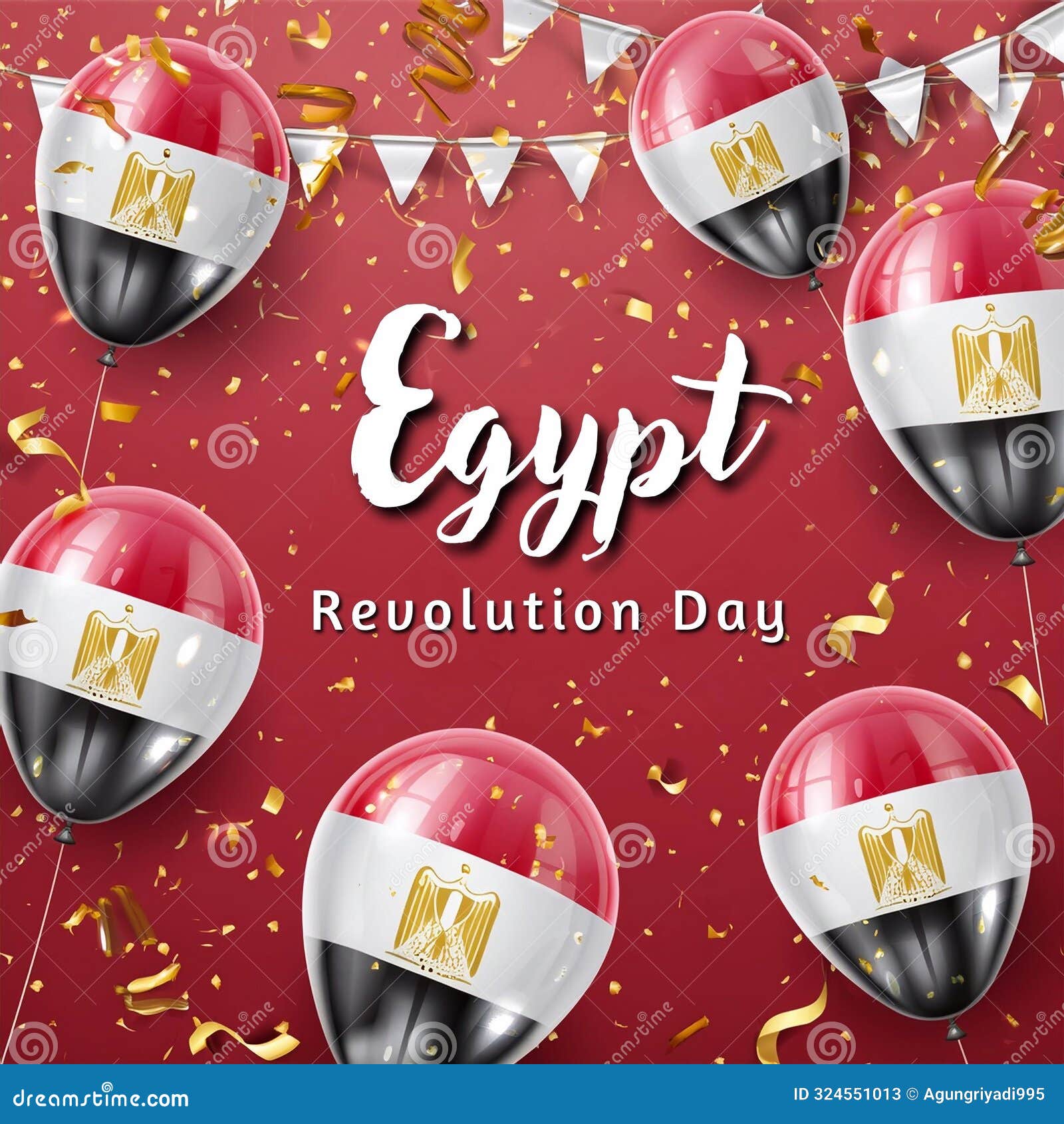 Egypt Revolution Day Poster Design Stock Illustration - Illustration of ...