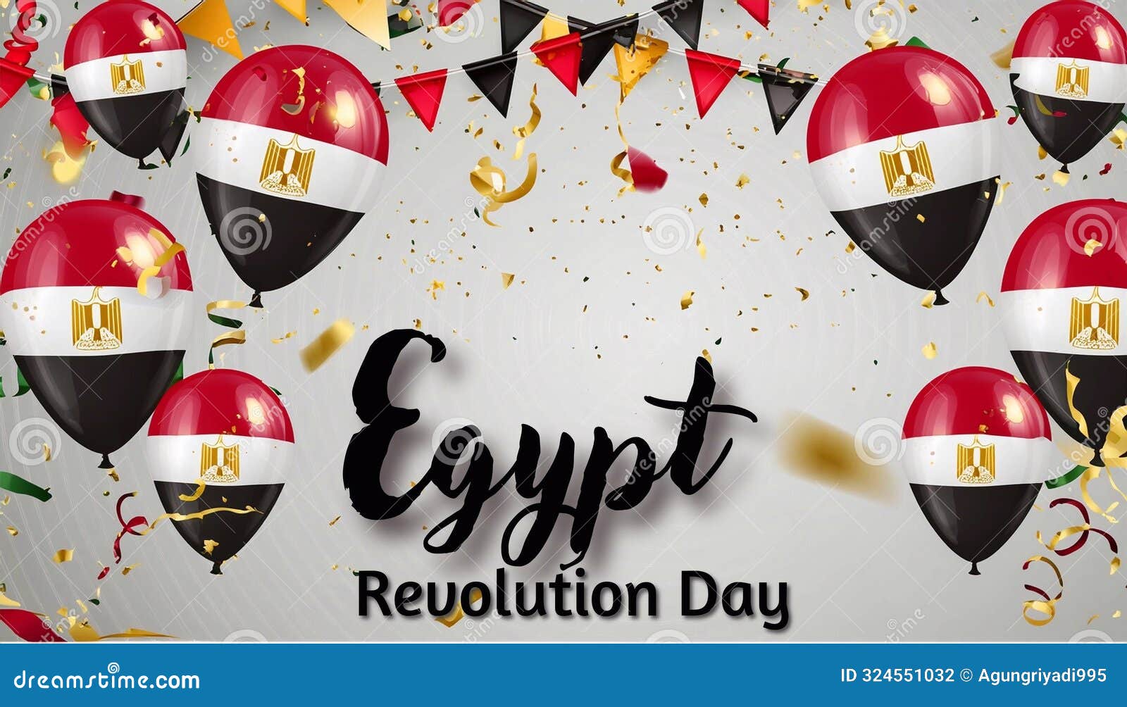 Egypt Revolution Day Poster Design Stock Illustration - Illustration of ...