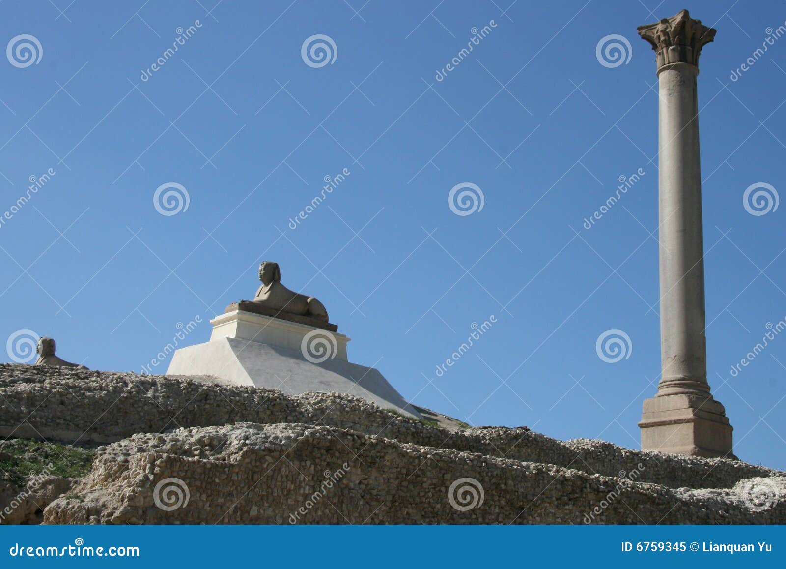 Egypt S Alexandria Pompeii Column Stock Image - Image of textures ...