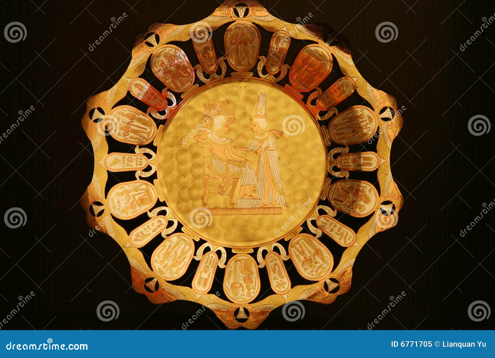 Egypt S Arts and Crafts Copper Plate Stock Image - Image of gold ...