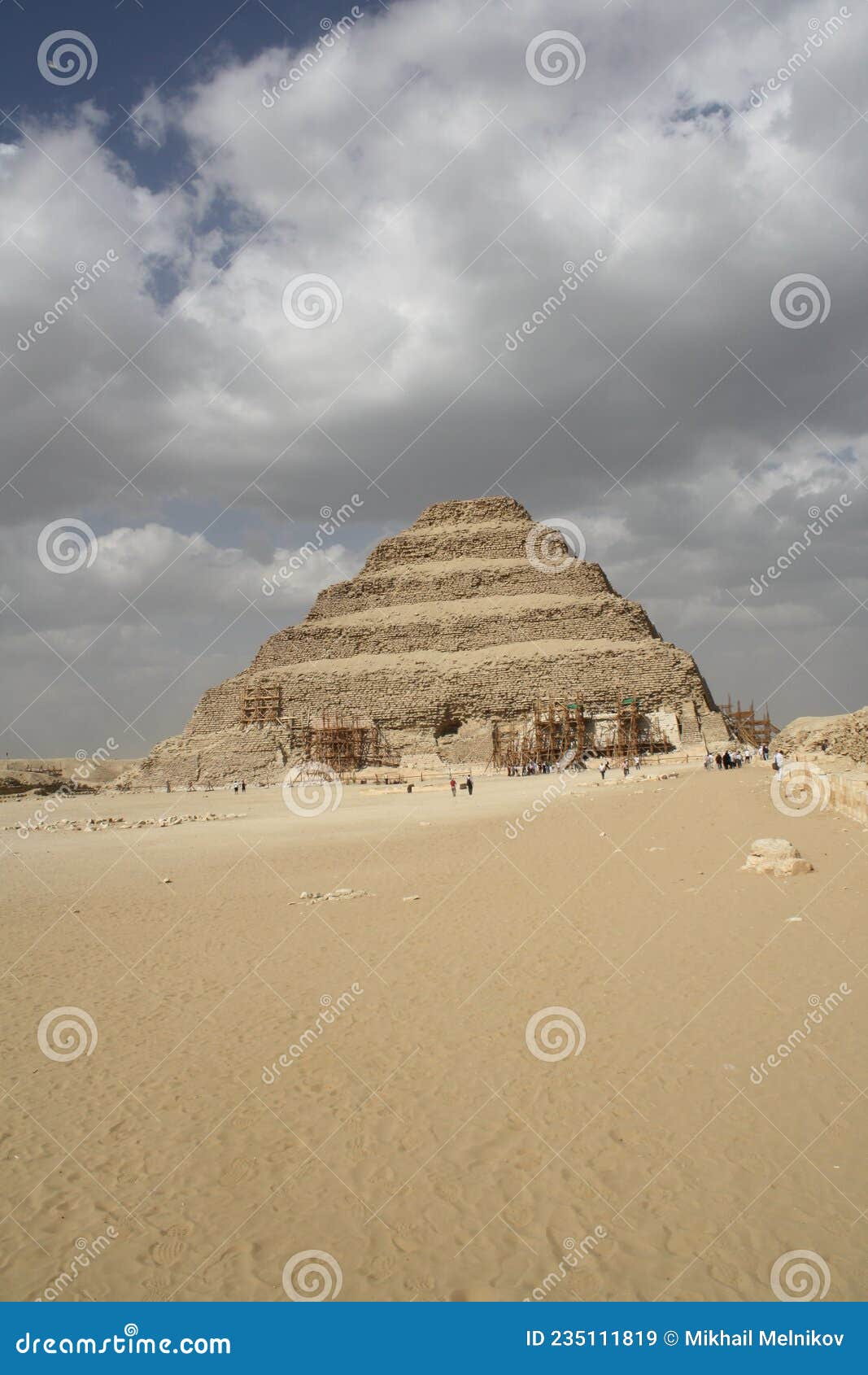Egypt, Saqqara District. Step Pyramid of Djoser. Stock Image - Image of ...