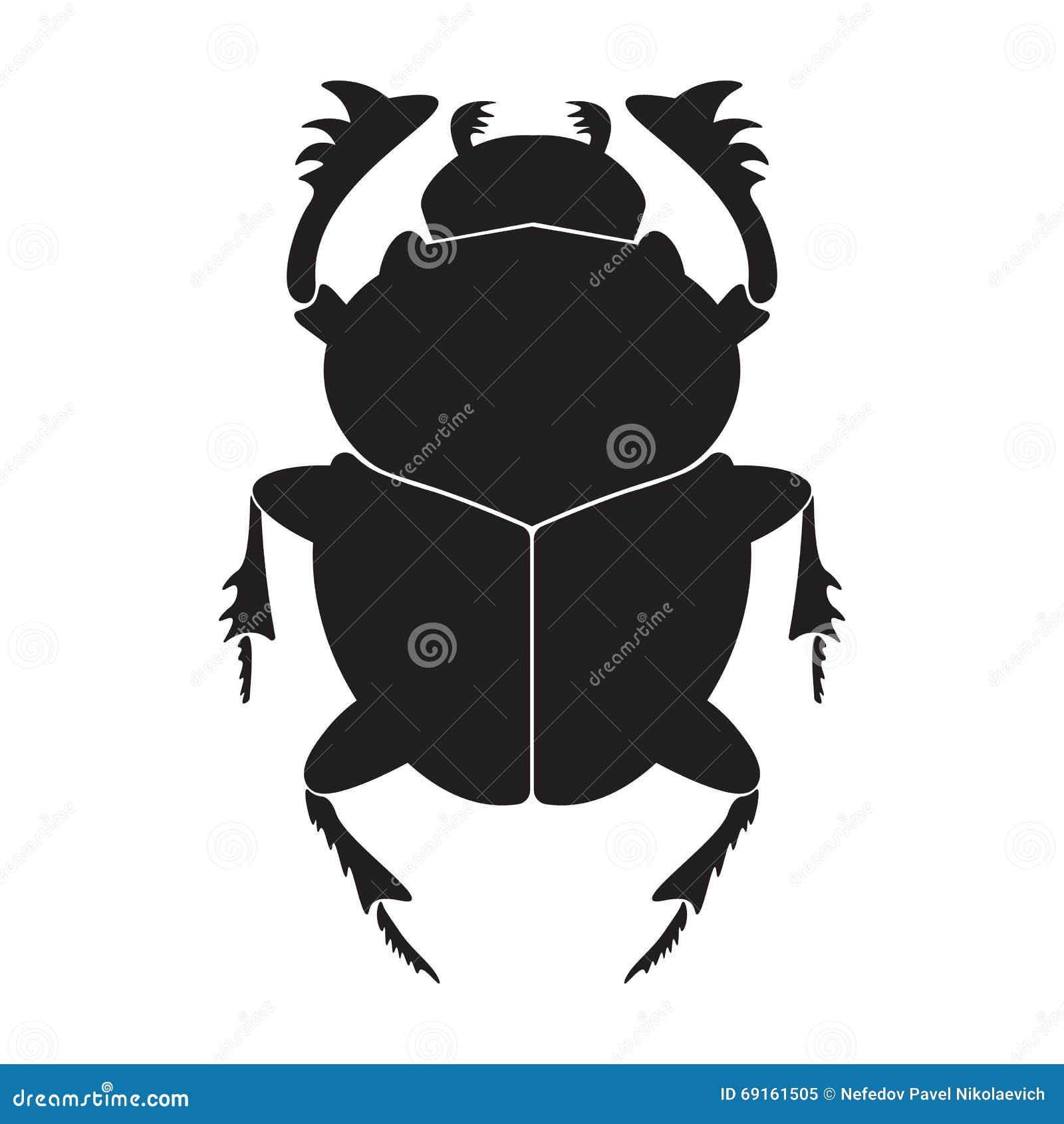 Egypt Scarab Beetle Vector Illustration. Scarab On White Background ...