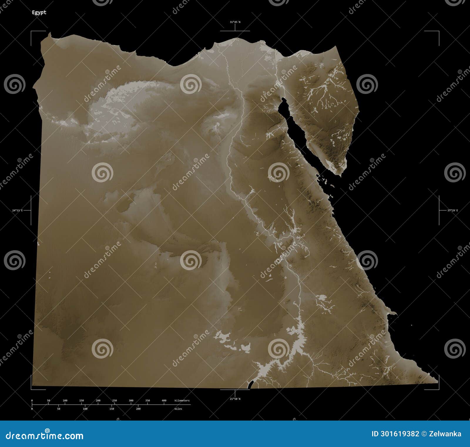 Egypt Shape on Black. Sepia Stock Illustration - Illustration of ...
