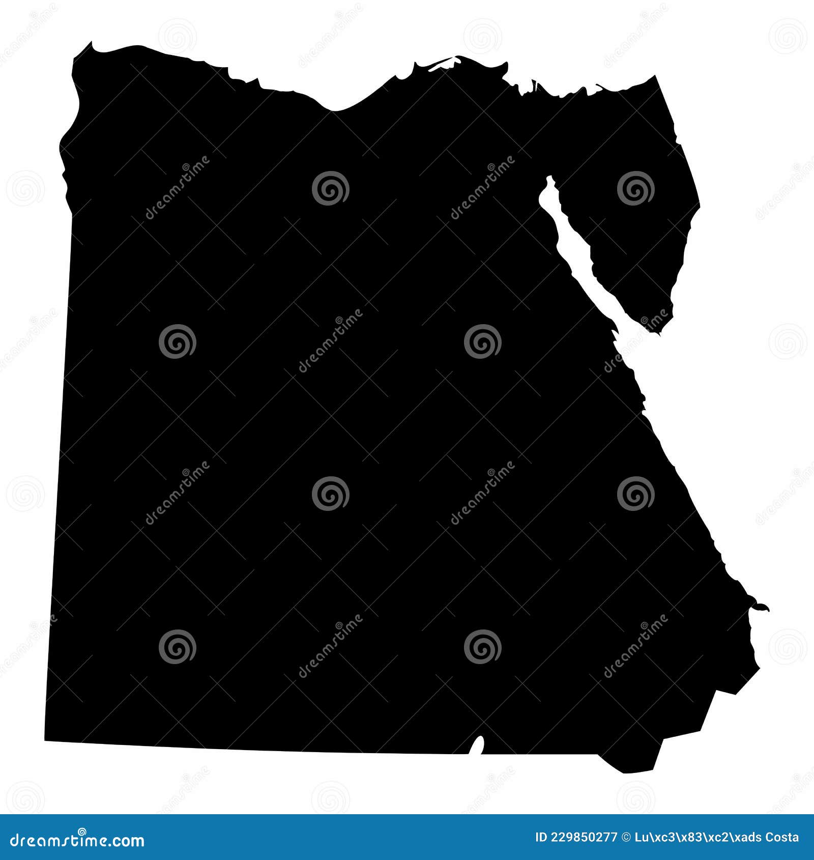 Egypt silhouette map stock vector. Illustration of mediterranean ...