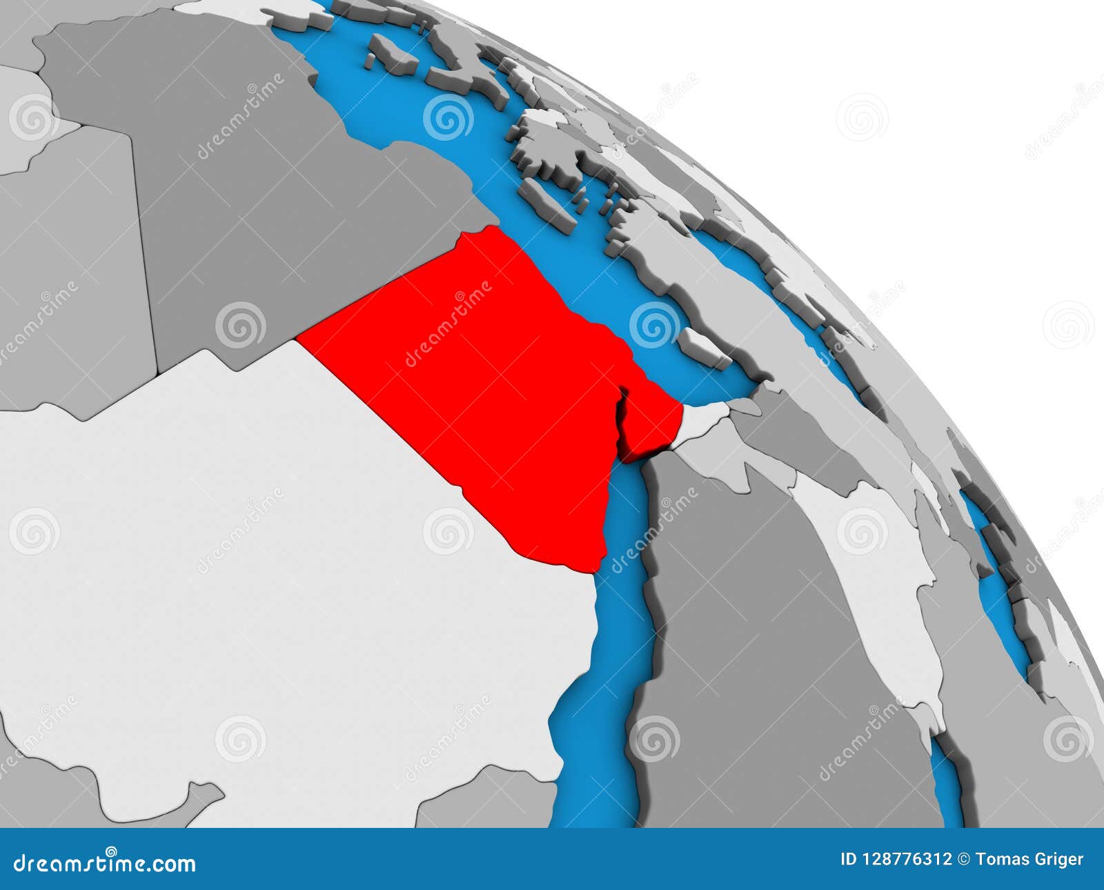 Egypt on 3D globe stock illustration. Illustration of egypt - 128776312