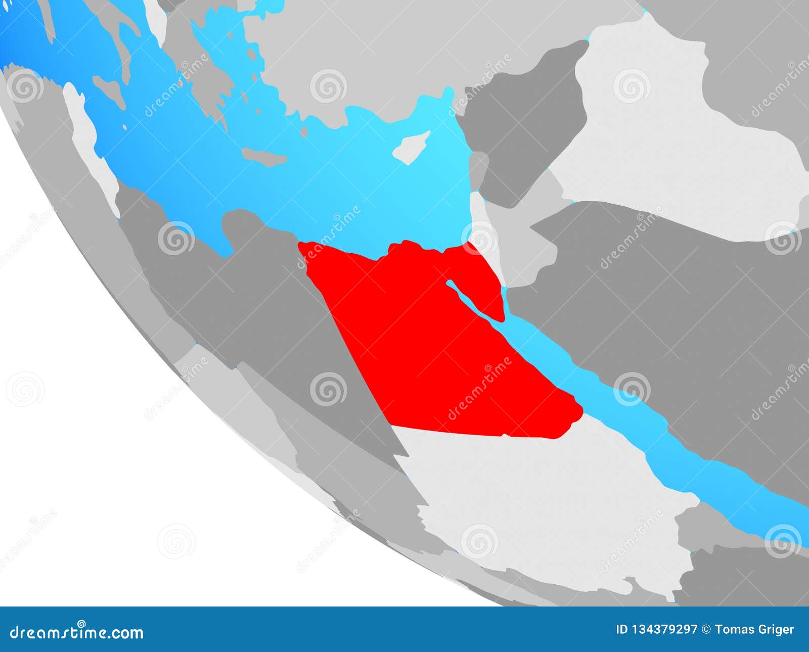 Egypt on globe stock illustration. Illustration of render - 134379297
