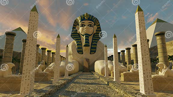 Egypt sphinx on Giza stock illustration. Illustration of face - 259839910