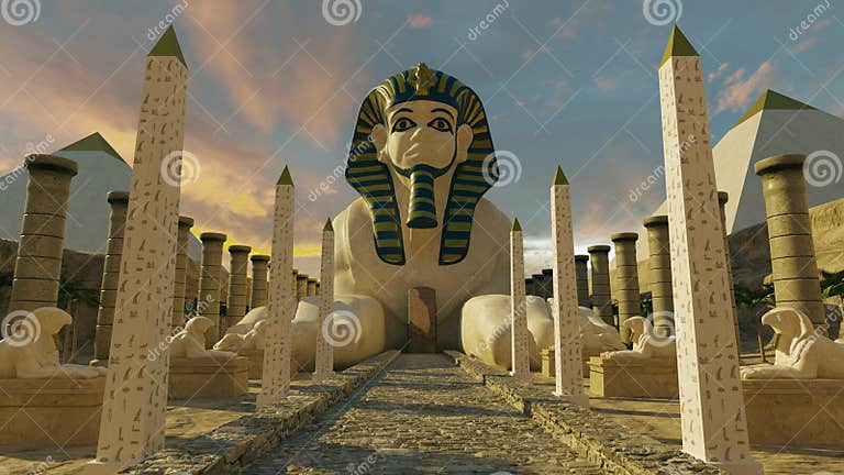 Egypt sphinx on Giza stock illustration. Illustration of face - 259839910