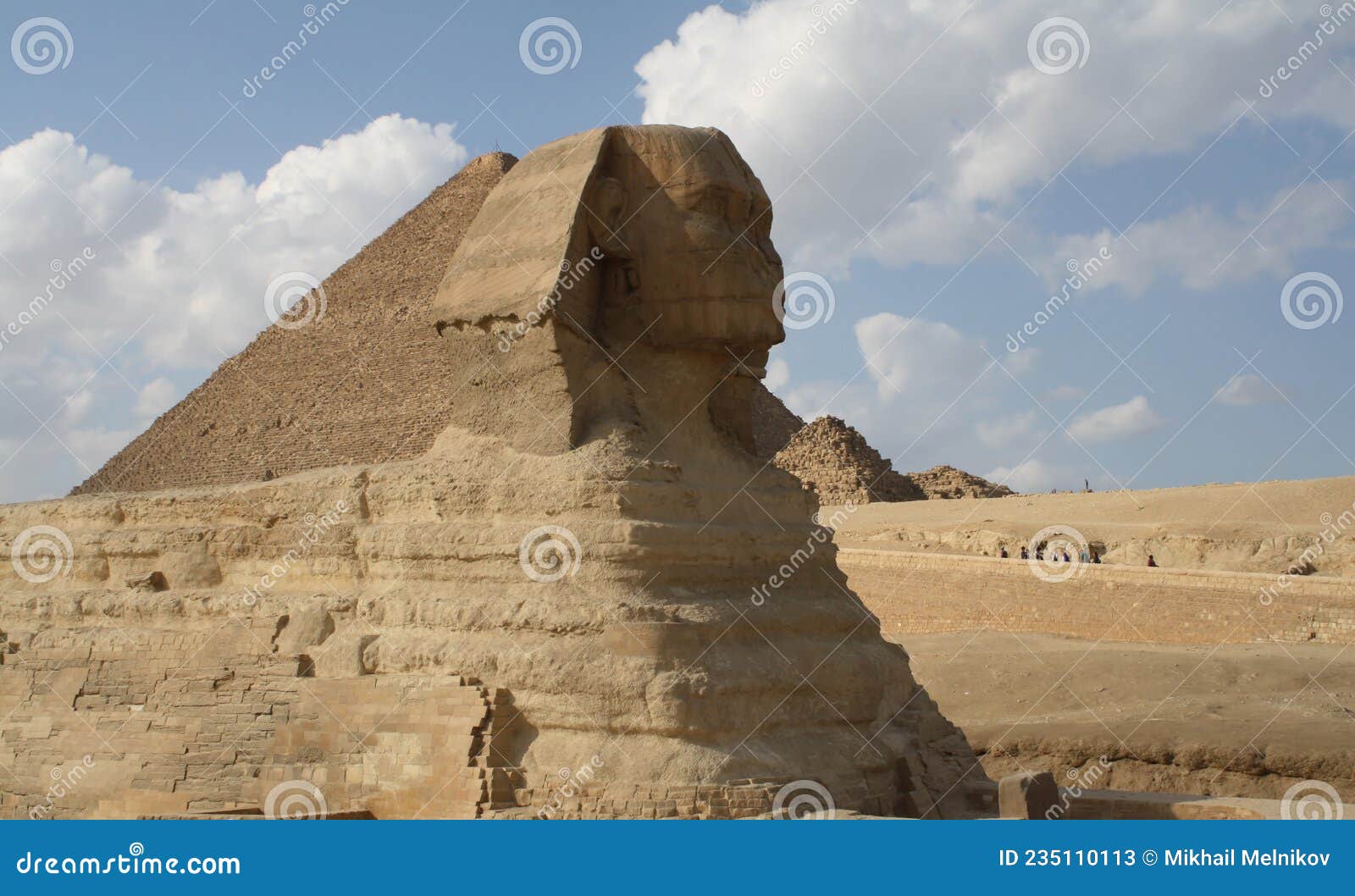 Egypt. the Sphinx (side View) and the Pyramid of Cheops. Stock Image ...
