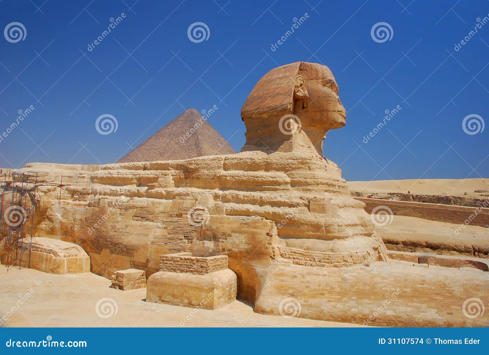 Egypt sphinx in side view stock photo. Image of great - 31107574