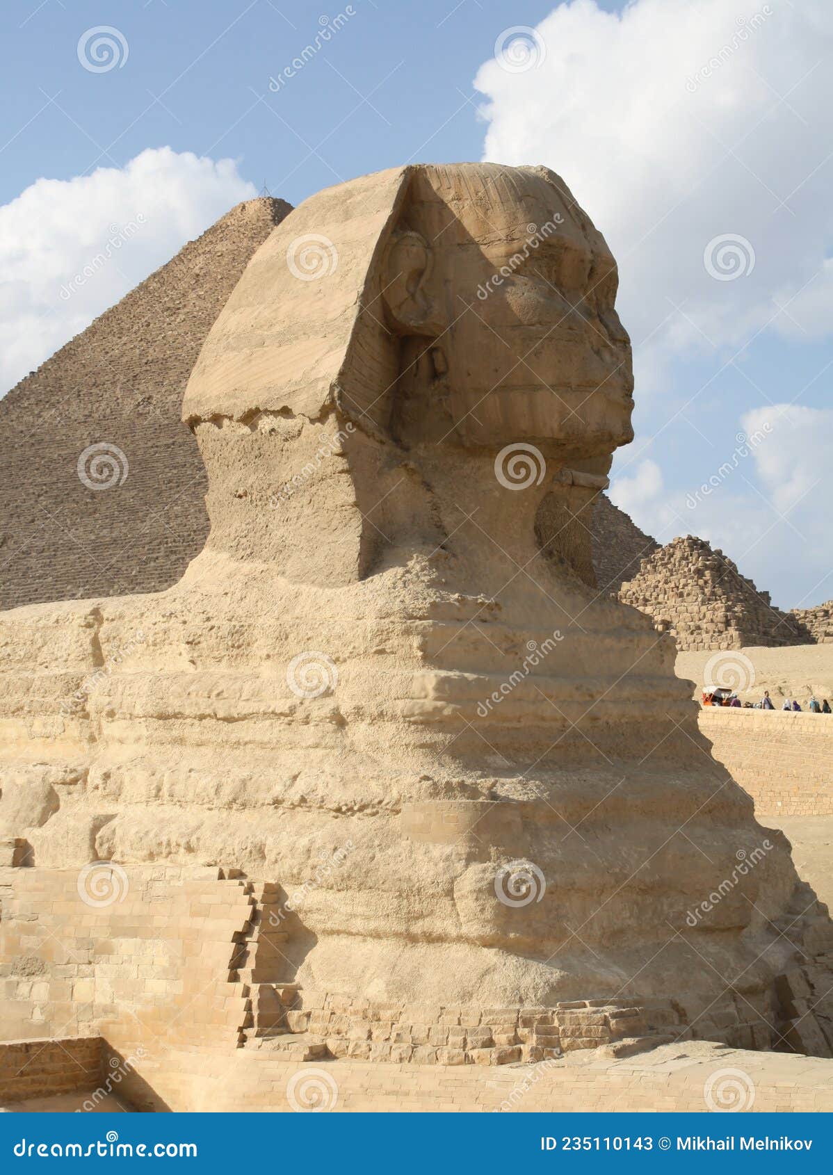 Egypt. the Sphinx (side View) and the Pyramid of Cheops. Stock Image ...