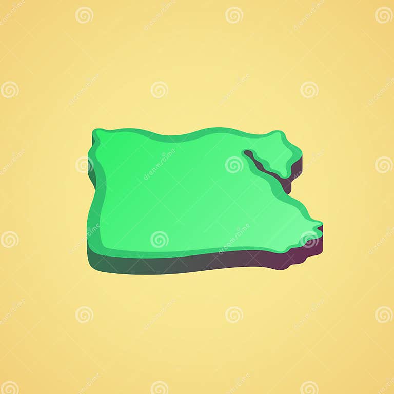 Egypt – stylized 3D map stock illustration. Illustration of borderline ...