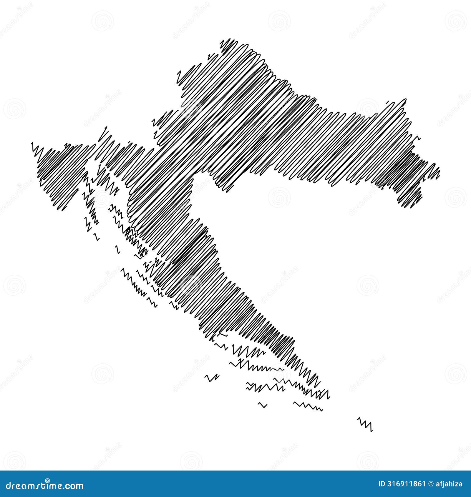 Croatia Thread Map Line Vector Illustration Stock Vector - Illustration ...