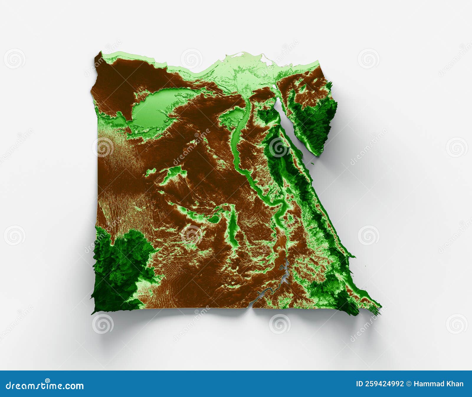 Egypt Topographic Map 3d Realistic Map Color 3d Illustration Stock ...