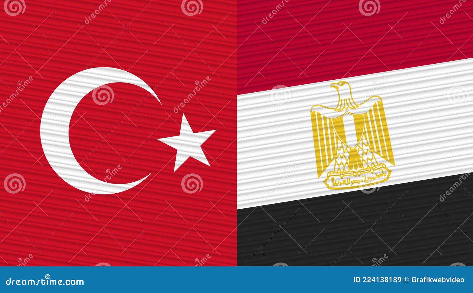 Egypt and Turkey Two Half Flags Together Stock Illustration ...