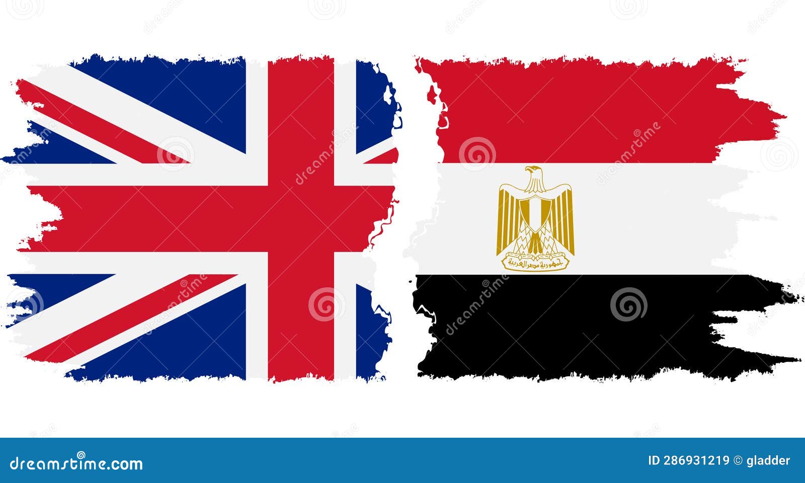 Egypt and UK Grunge Flags Connection Vector Stock Vector - Illustration ...