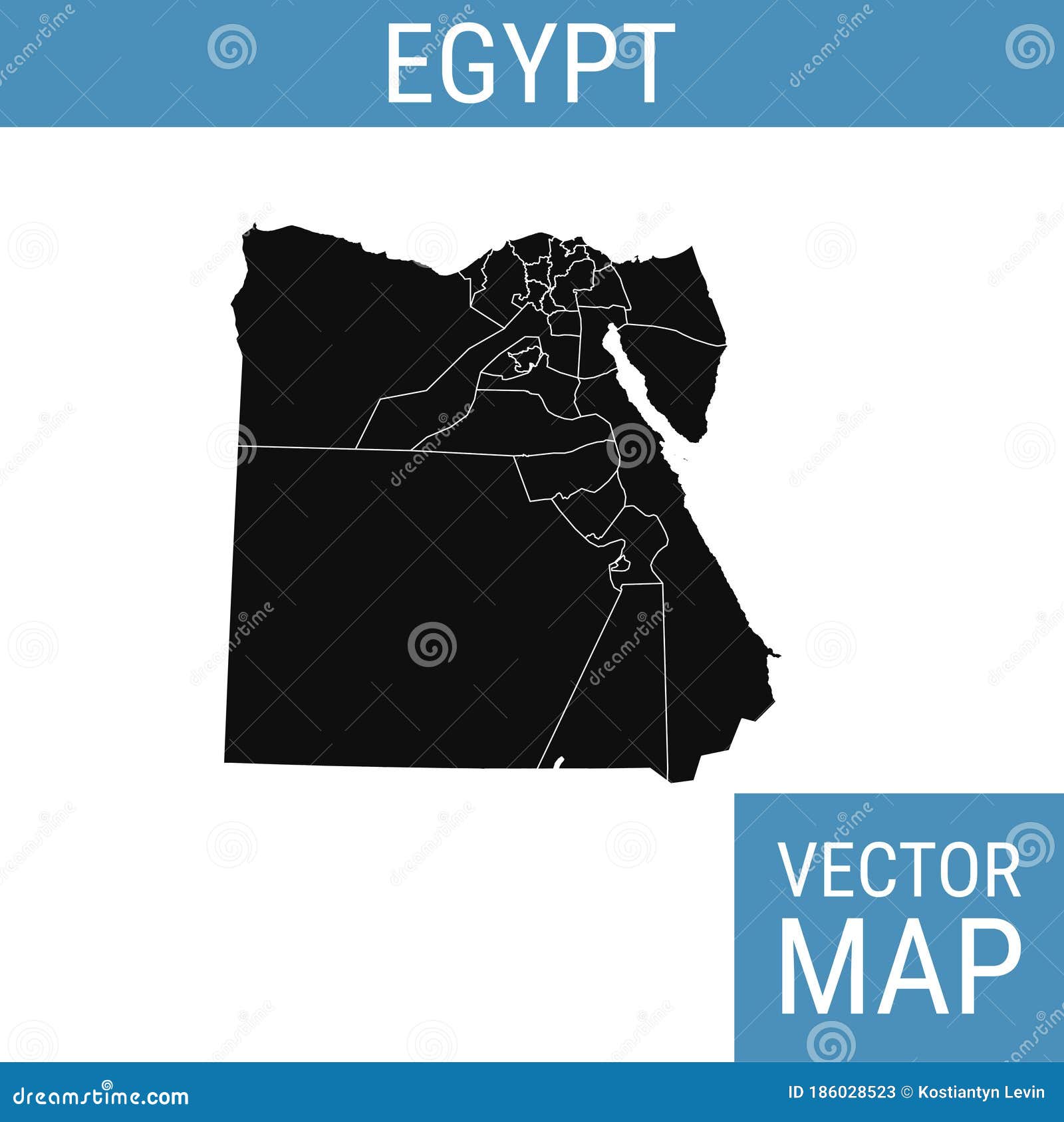 Egypt Vector Map with Title Stock Illustration - Illustration of ...