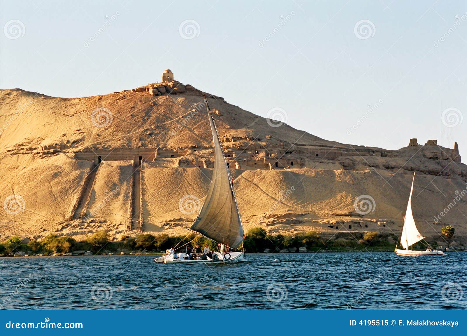 Egypte, de Nijl. stock afbeelding. Image of bergen, nijl - 4195515