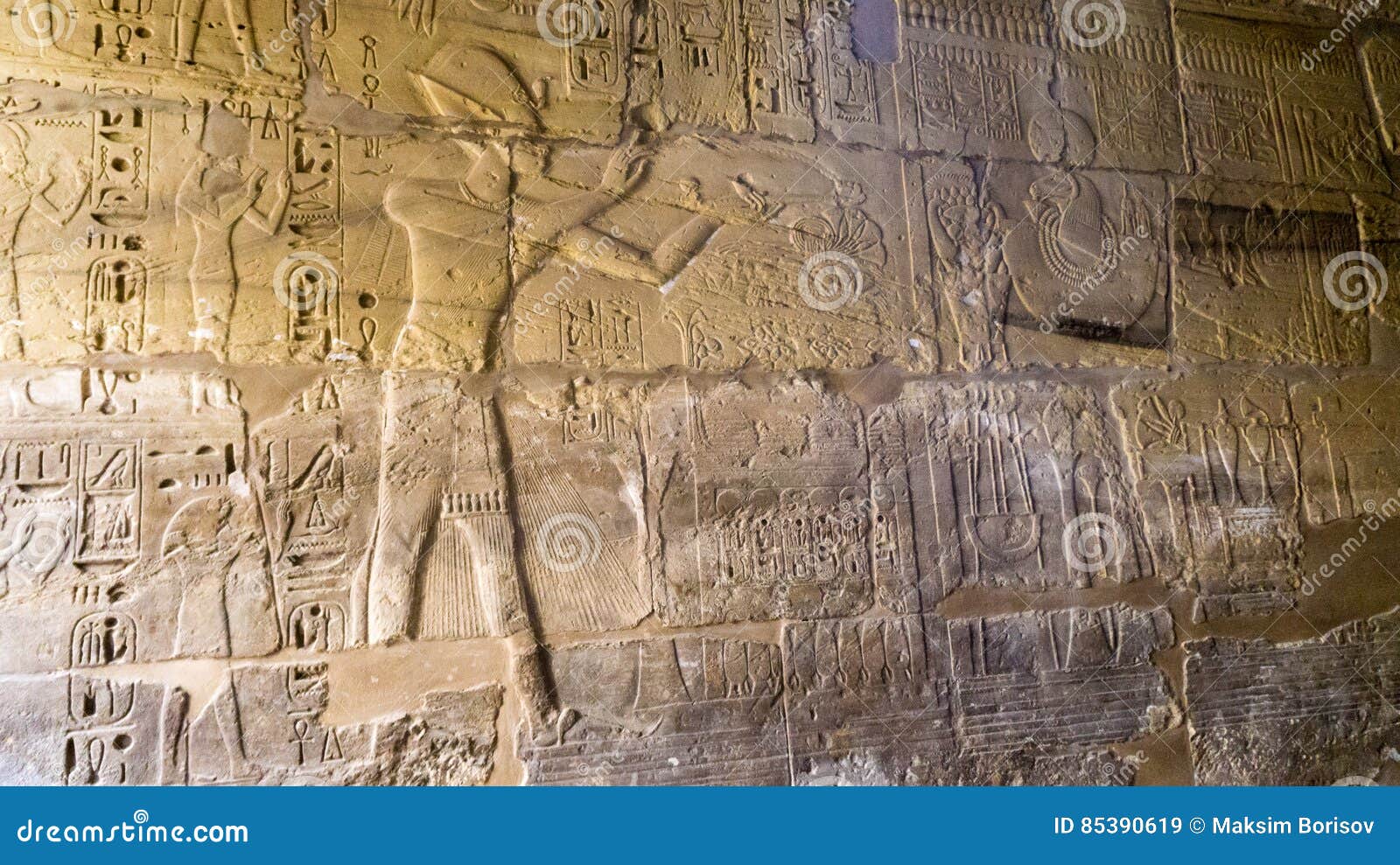 Egyptian Ancient Temple Engravings on Stock Image - Image of carving ...