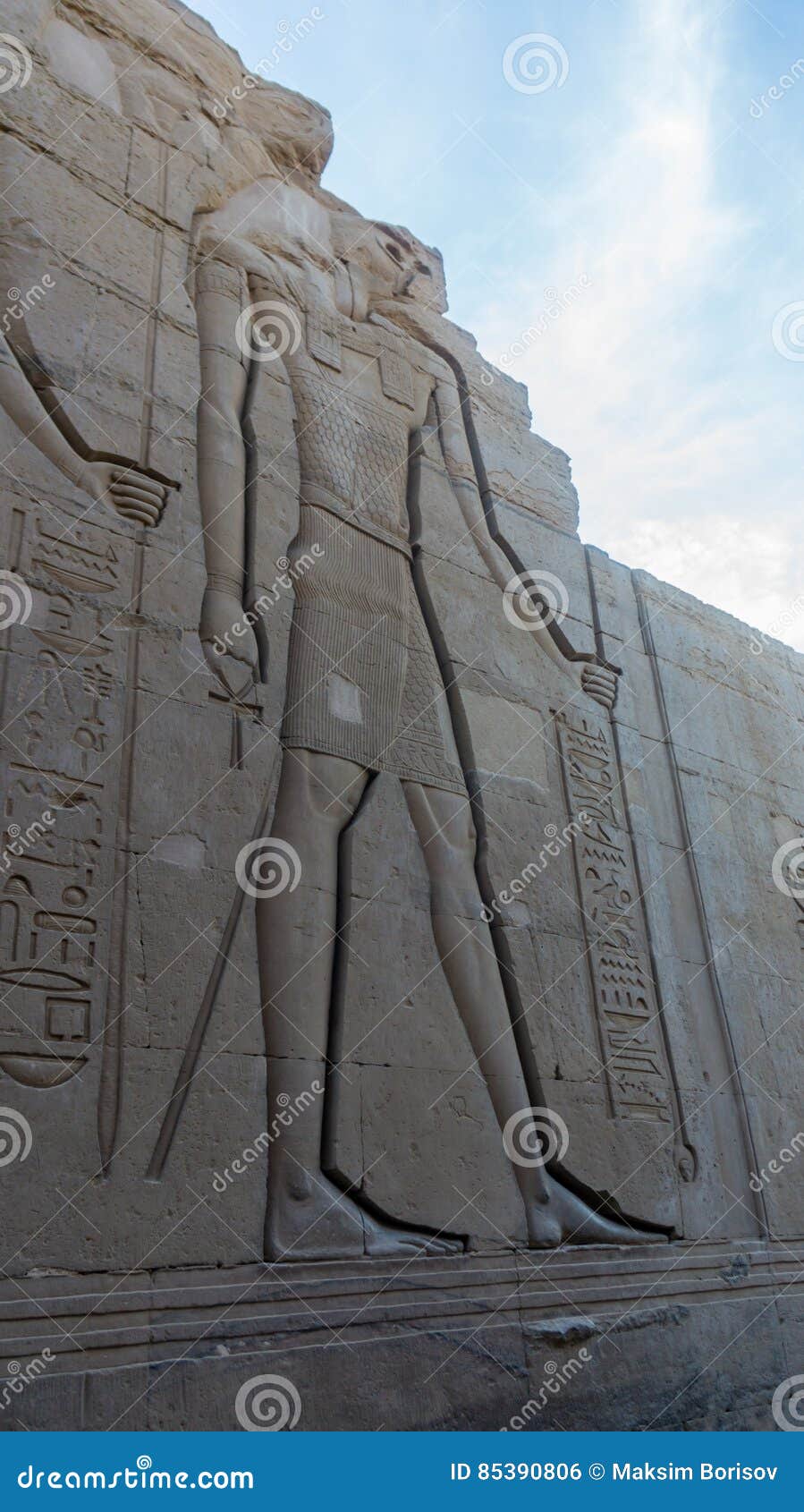Egyptian Ancient Temple Engravings on Stock Photo - Image of stone ...