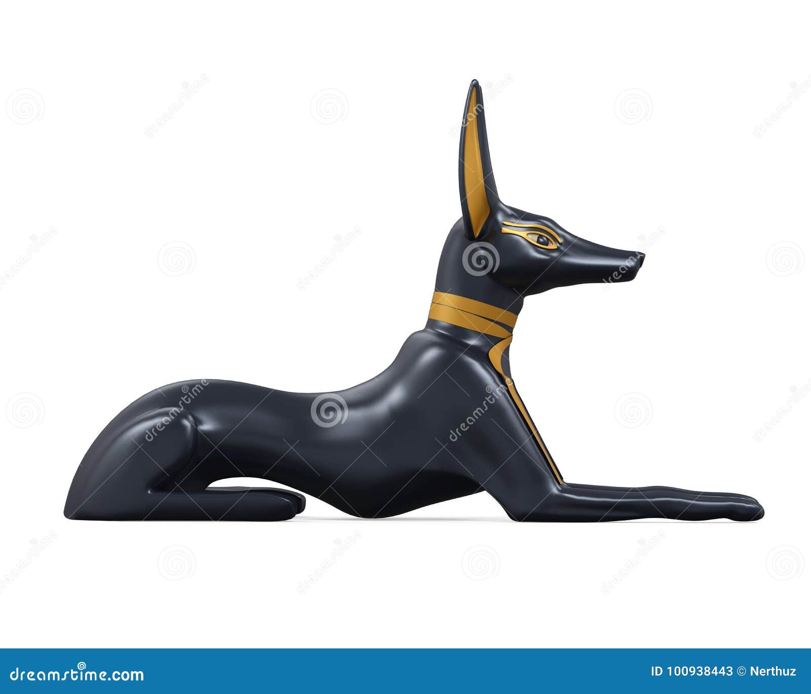 Egyptian Anubis Statue Isolated Stock Illustration - Illustration of ...