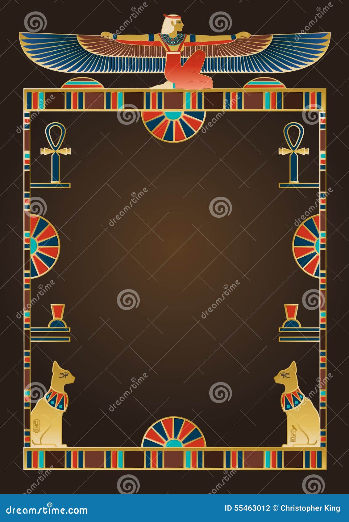 Egyptian Background and Design Elements Stock Vector - Illustration of ...