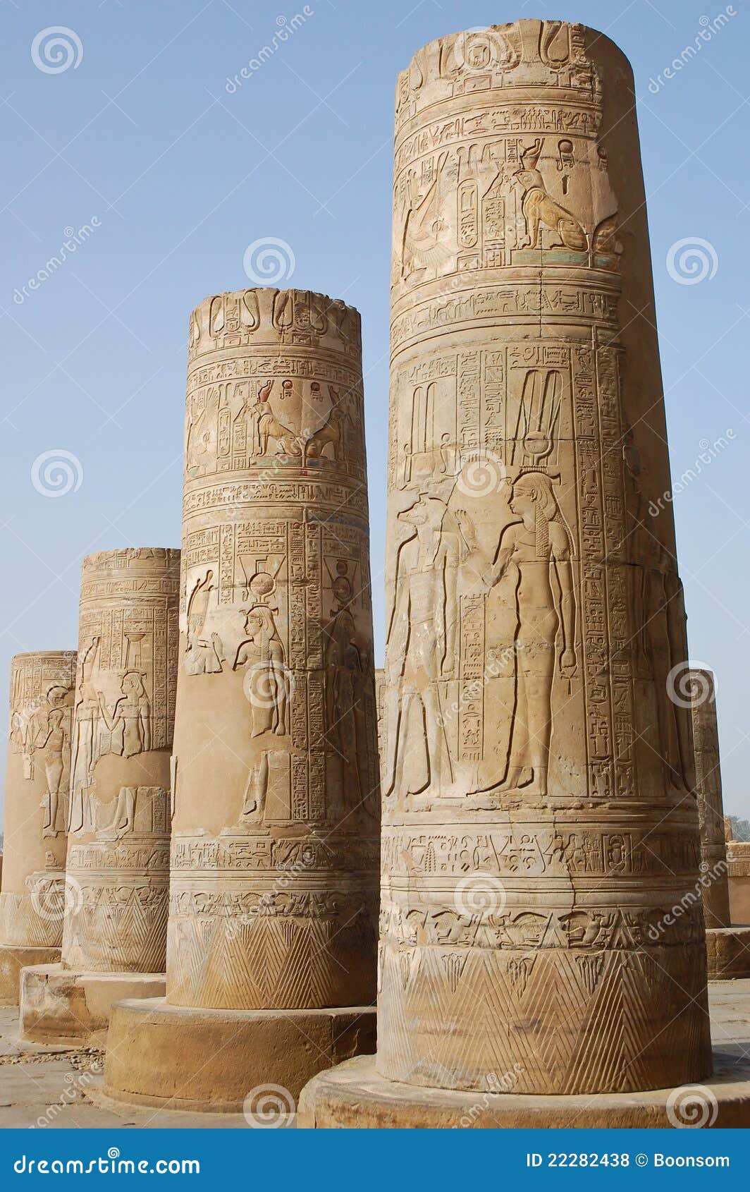 Egyptian Carving on Columns Stock Photo - Image of architecture, africa ...