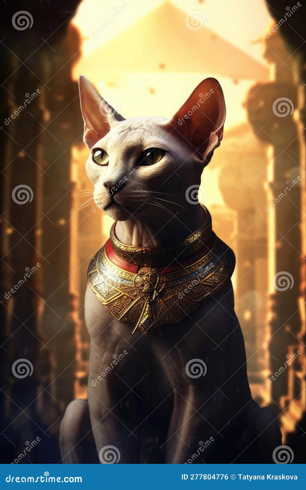Egyptian cat Sphynx stock illustration. Illustration of religion ...
