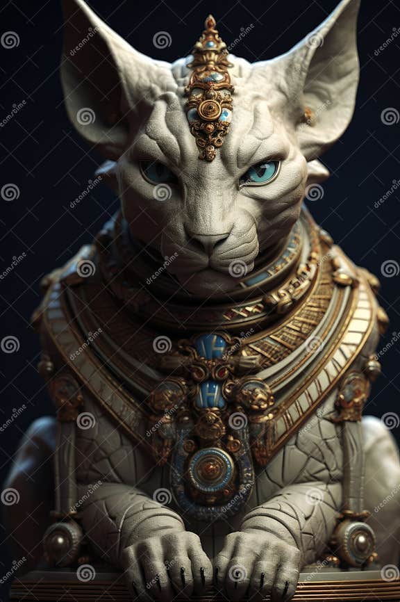 Egyptian cat Sphynx stock illustration. Illustration of antique - 277812249