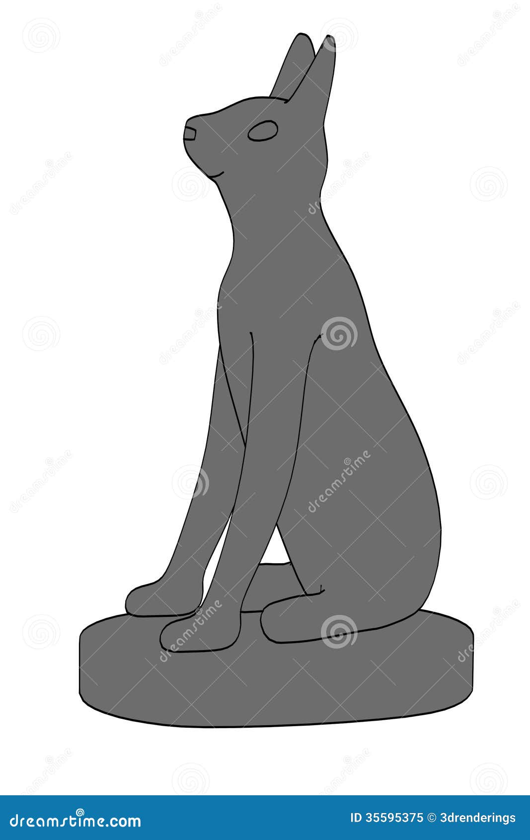 Egyptian cat statue stock illustration. Illustration of draw - 35595375