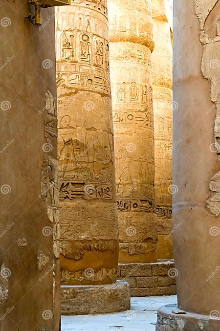 Egyptian columns stock photo. Image of pharaon, paint - 15205166